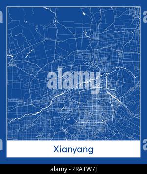 City Map Xianyang China Asia vector illustration Stock Vector Image ...