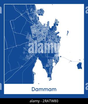 City Map Dammam Saudi Arabia Asia vector illustration Stock Vector ...