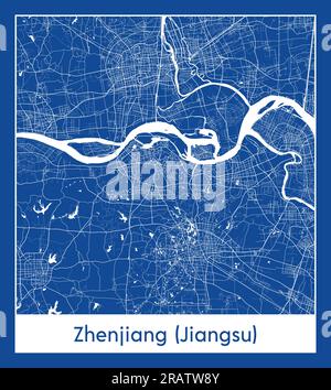 City Map Asia China Zhenjiang (Jiangsu) vector illustration Stock ...