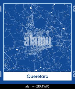 City Map Queretaro Mexico North America vector illustration black white ...