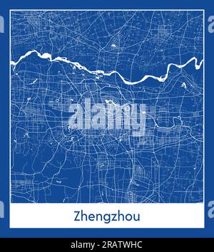 City Map Asia China Zhengzhou vector illustration Stock Vector Image ...
