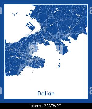 City Map Dalian China Asia vector illustration Stock Vector Image & Art ...
