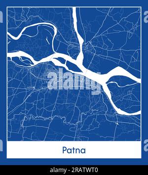 City Map Patna India Asia vector illustration black white Stock Vector ...