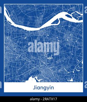 City Map Jiangyin China Asia vector illustration black white Stock ...