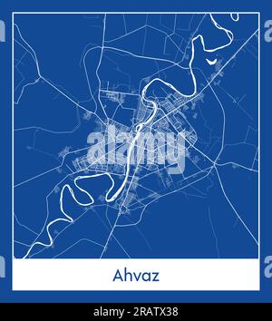 City Map Ahvaz Iran Asia vector illustration black white Stock Vector ...