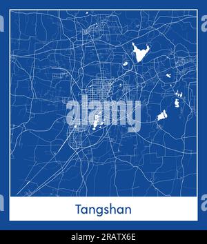 City Map Tangshan China Asia vector illustration black white Stock ...