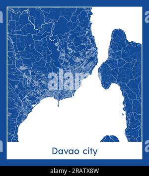 City Map Davao city Philippines Asia vector illustration Stock Vector ...
