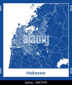 City Map Makassar Indonesia Asia vector illustration black white Stock ...