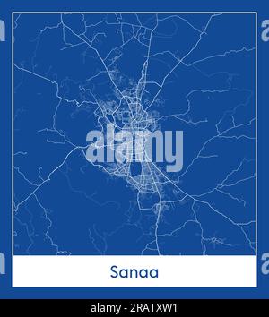 City Map Sanaa Yemen Asia vector illustration black white Stock Vector ...