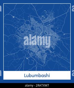 City Map Lubumbashi Democratic Republic of Congo Africa blue print ...