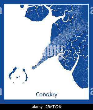 City Map Africa Guinea Conakry vector illustration Stock Vector Image ...