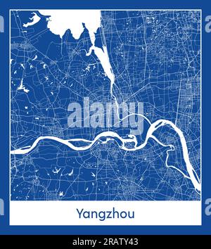 City Map Yangzhou China Asia vector illustration black white Stock ...