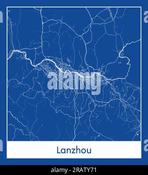 City Map Lanzhou China Asia vector illustration Stock Vector Image ...