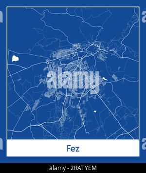 City Map Fez Morocco Africa vector illustration black white Stock ...