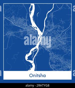 City Map Onitsha Nigeria Africa vector illustration black white Stock ...