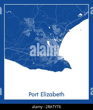 Vector city map of Port Elizabeth Gqeberha, South Africa Stock Vector ...