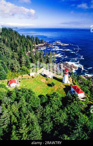 Aerial image of Pachena Point Lighthouse, BC, Canada Stock Photo - Alamy