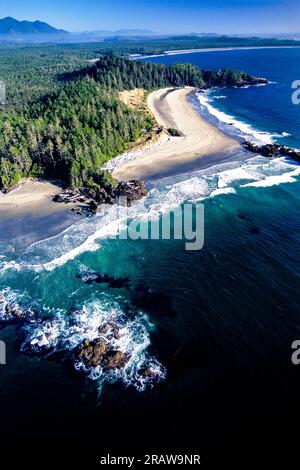 Aerial image of the Pacific Rim area, Vancouver Island, BC, Canada ...