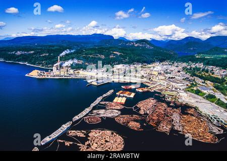 Aerial image of Powell River, BC, Canada Stock Photo - Alamy