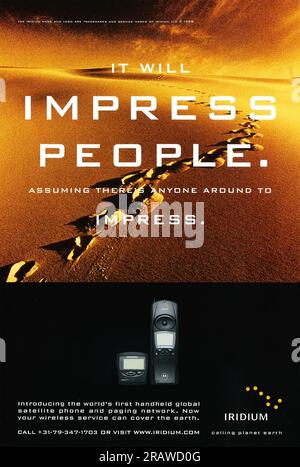 Motorola Iridium first hand-held satellite mobile phone advert in a ...