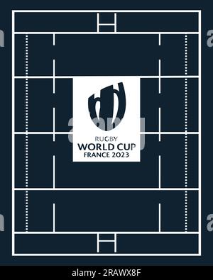 Cut Letter and Logo Rugby World Cup Trophy with White Background ...