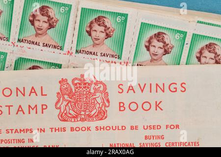 Photo of a National Savings Stamp Book (late 1950s), with image of ...