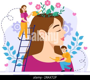 Positives Thoughts Vector Illustration with Thinking Positive as a ...