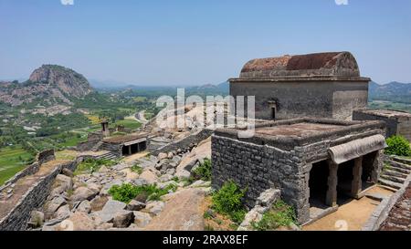 Top View of Gingee Fort or Senji Fort , Ruined Temples and Mahalas ...