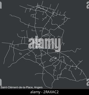 Street roads map of the SAINT-CLÉMENT-DE-LA-PLACE COMMUNE, ANGERS Stock ...