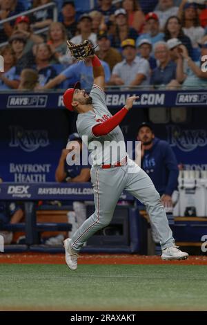 Philadelphia Phillies first baseman Darick Hall is congratulated in the ...