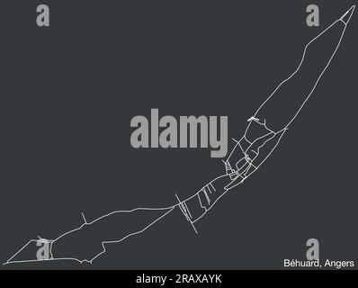 Street roads map of the BÉHUARD COMMUNE, ANGERS Stock Vector Image ...