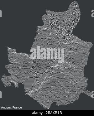 Topographic relief map of ANGERS, FRANCE Stock Vector Image & Art - Alamy
