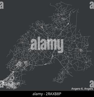 Street roads map of the ANGERS-4 CANTON, ANGERS Stock Vector Image ...