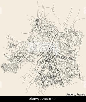 Street roads map of ANGERS, FRANCE Stock Vector Image & Art - Alamy