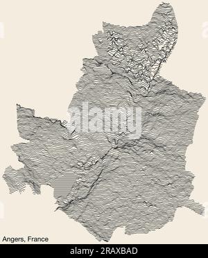 Topographic relief map of ANGERS, FRANCE Stock Vector Image & Art - Alamy
