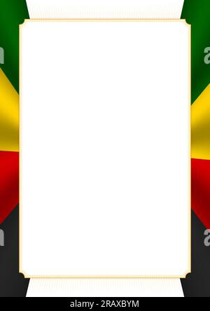 Vertical frame and border with Zimbabwe flag, template elements for ...