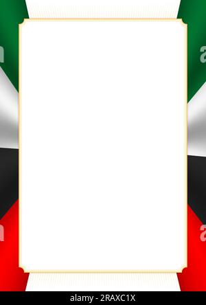Vertical frame and border with United Arab Emirates flag, template ...
