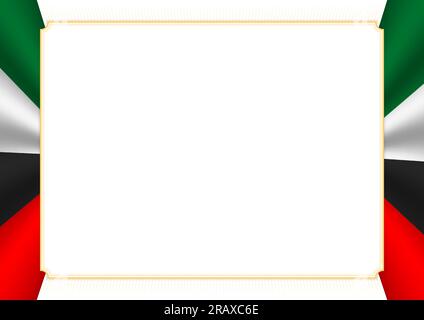 Horizontal frame and border with United Arab Emirates flag, template ...