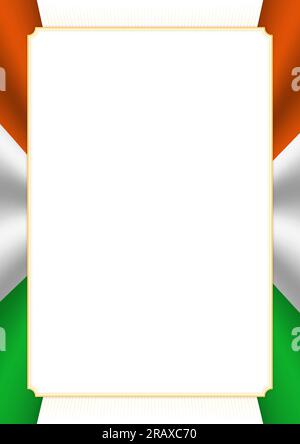 Vertical frame and border with Niger flag, template elements for your ...
