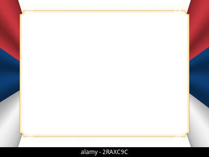 Horizontal frame and border with Serbia flag, template elements for ...