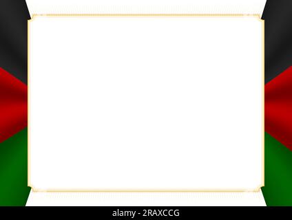 Horizontal frame and border with Kenya flag, template elements for your ...