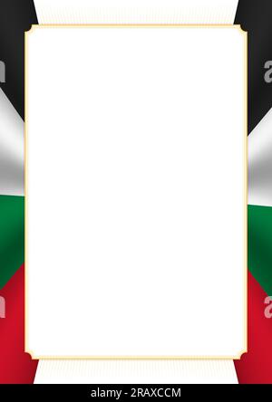 Vertical frame and border with colors of Palestine flag, template ...