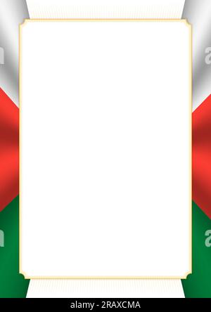 Vertical frame and border with Madagascar flag, template elements for ...