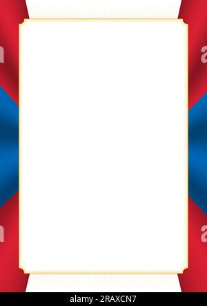 Vertical frame and border with Mongolia flag, template elements for ...