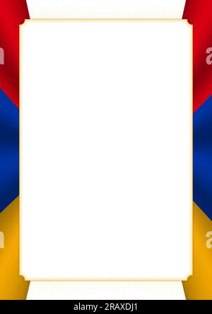 Vertical frame and border with colors of Armenia flag, template ...