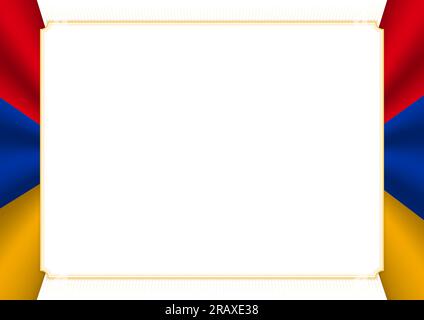 Horizontal frame and border with Armenia flag, template elements for ...
