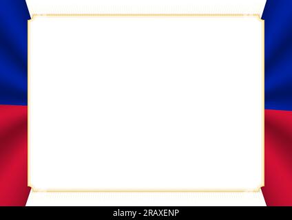 Horizontal frame and border with Haiti flag, template elements for your ...