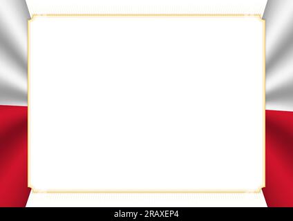 Horizontal frame and border with colors of Malta flag, template ...