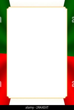 Vertical frame and border with colors of Portugal flag, template ...