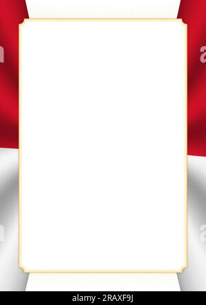 Vertical frame and border with Monaco flag, template elements for your ...